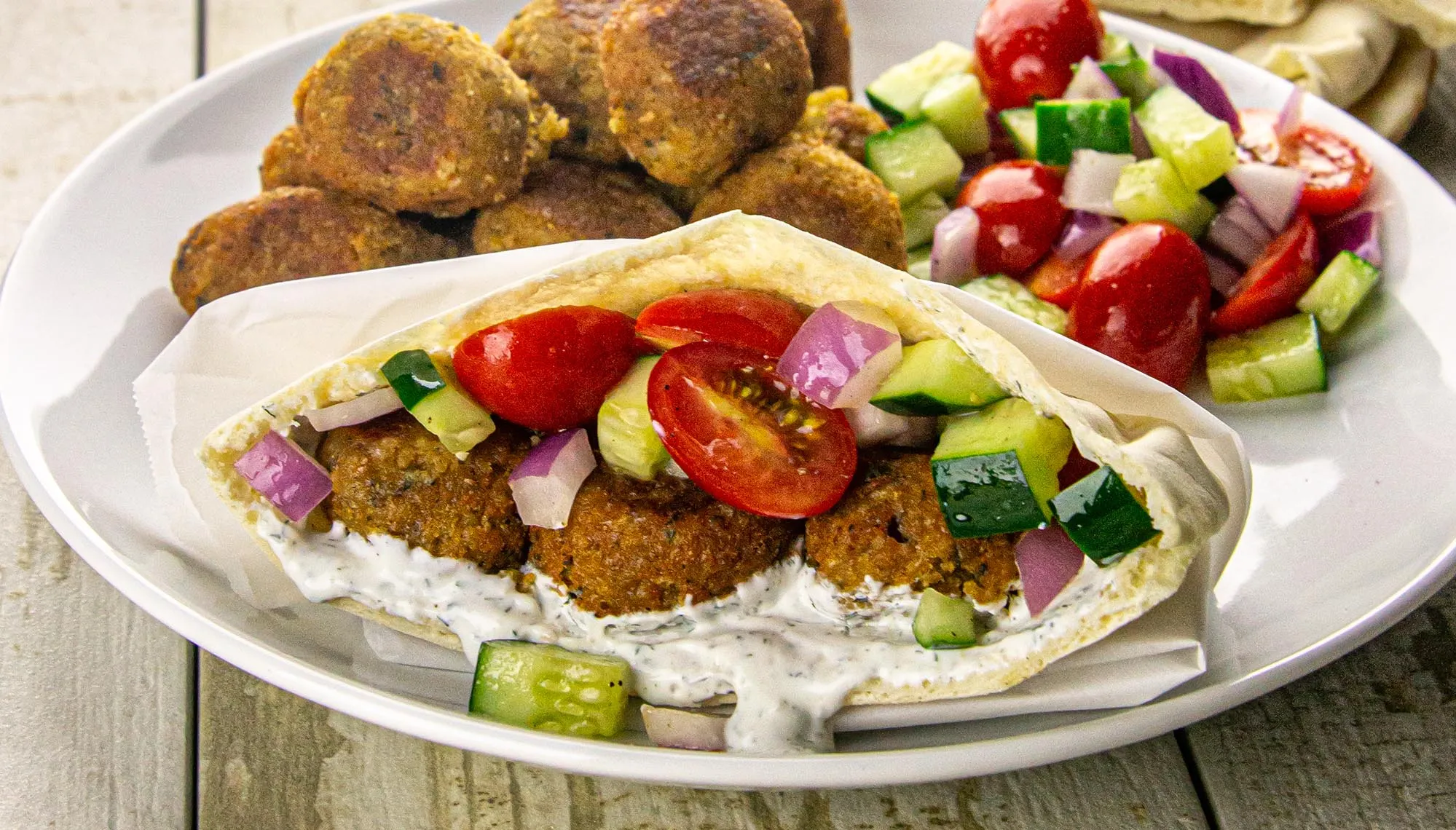 Crispy Falafel Pitas with Fresh Salad - BestRecipes.co